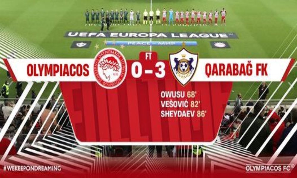 Ολυμπιακός - Καραμπάχ 0-3: Πάλαιψε στο πρώτο, κατέρευσε στην επανάληψη ...